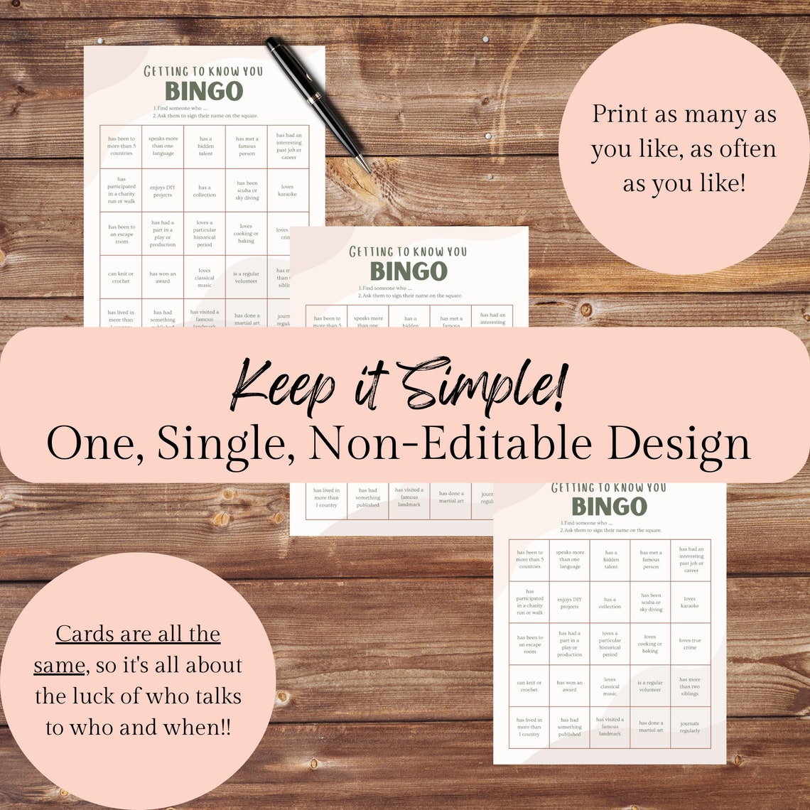 Single Version Getting to Know You Bingo Icebreaker Team Building for ...