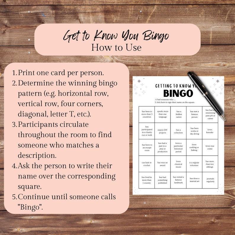 Single Version Getting to Know You Bingo Icebreaker Team Building for ...
