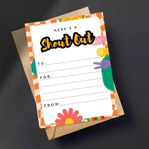 4 Sets of Recognition Shout Out Cards Student Reward Acknowledgement ...