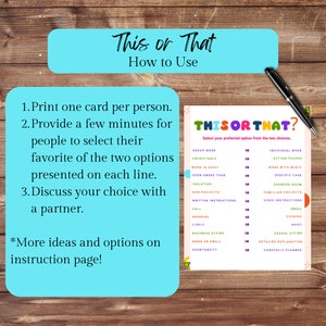 Co-worker This or That Team Building for Staff or Employees Work or ...