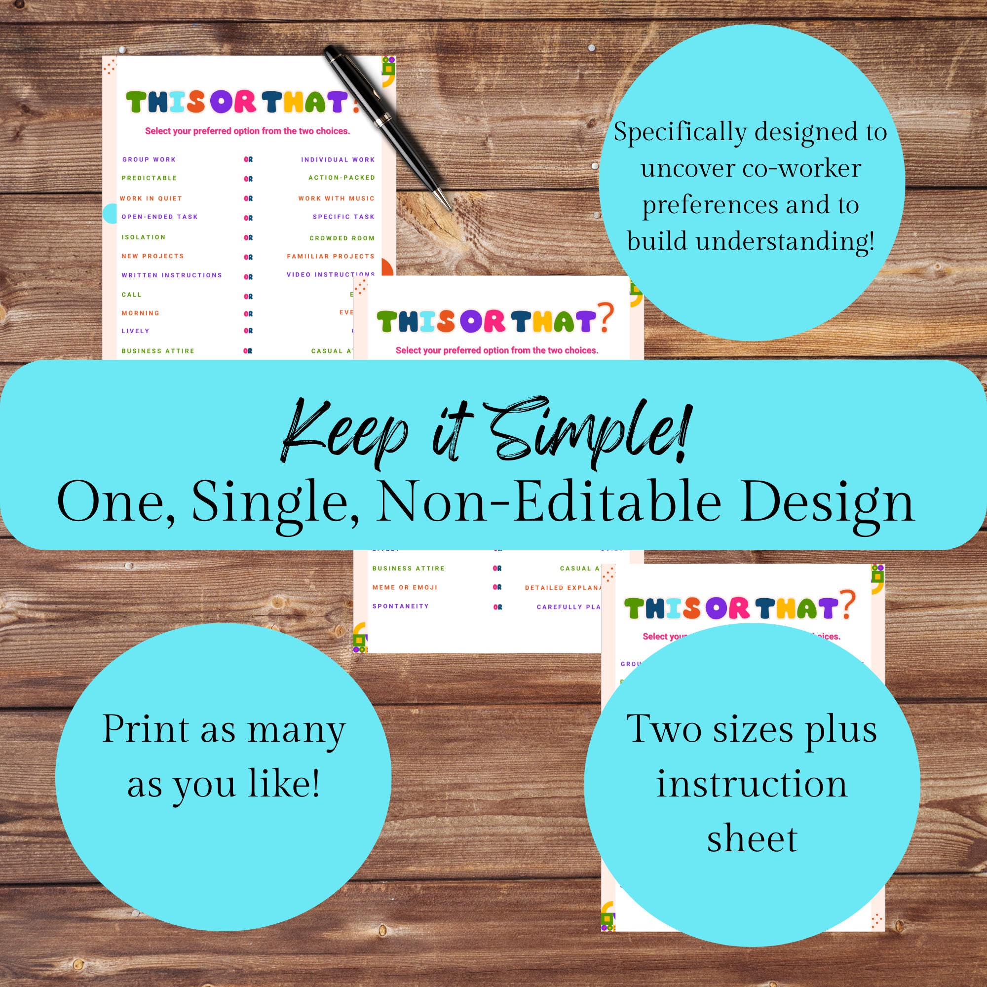 Co-worker This or That Team Building for Staff or Employees Work or ...