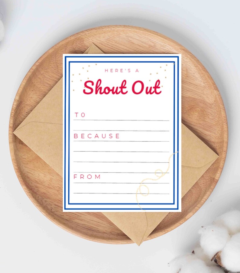 Navy Recognition Shout Out Cards Student Reward Acknowledgement Staff ...