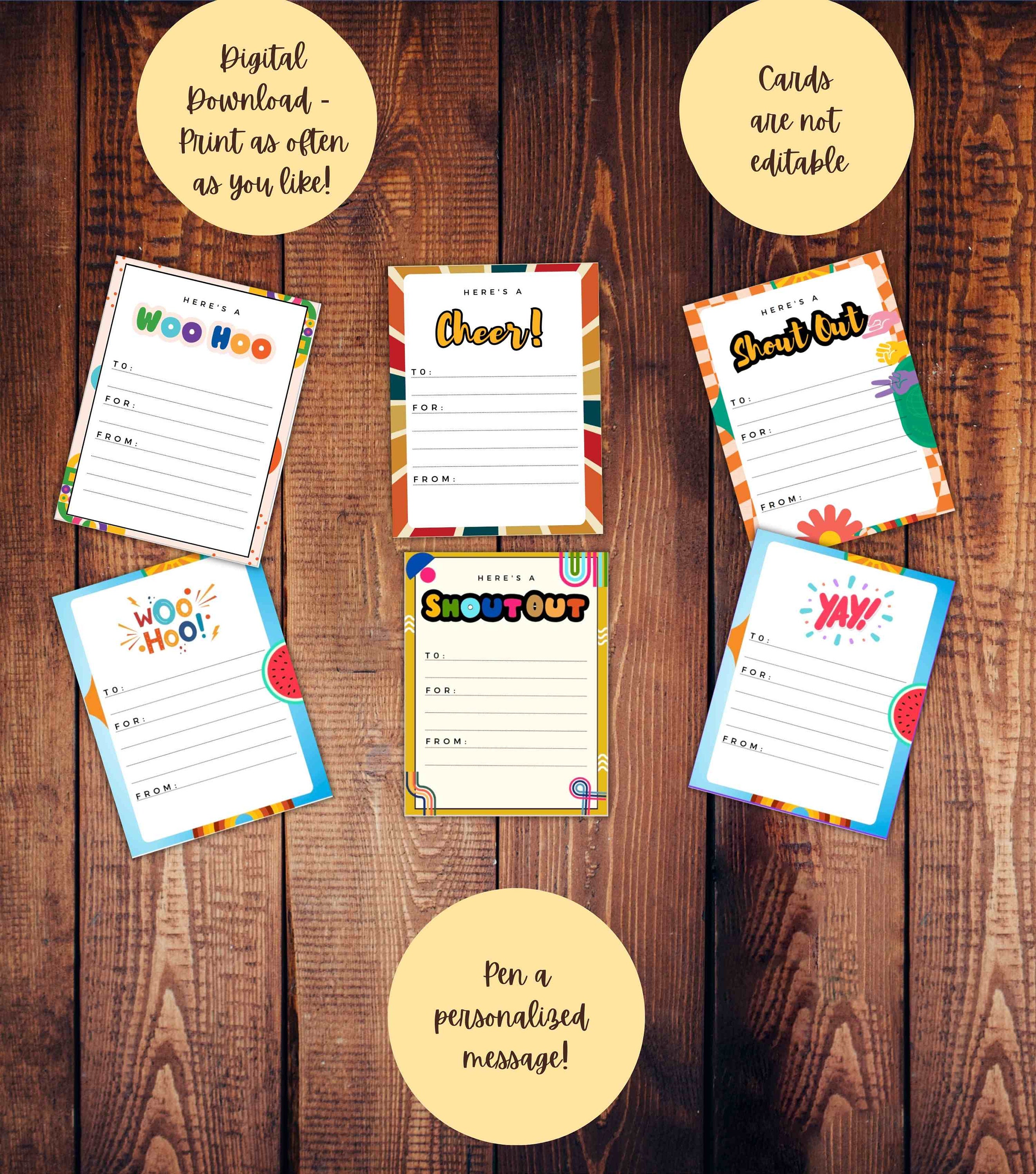 Bundle of 6 Sets of Shout Out Cards Student Reward Acknowledgement ...