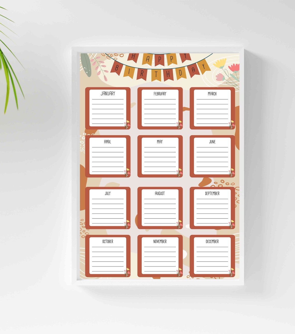 Digital Printable Classroom Birthday Poster Chart for Student Birthday ...