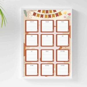 Digital Printable Classroom Birthday Poster Chart for Student Birthday ...