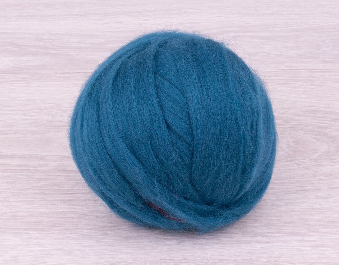 Storm Blue B130, 1.77oz 50gr 21mic Fine Merino Felting Wool, for Needle ...