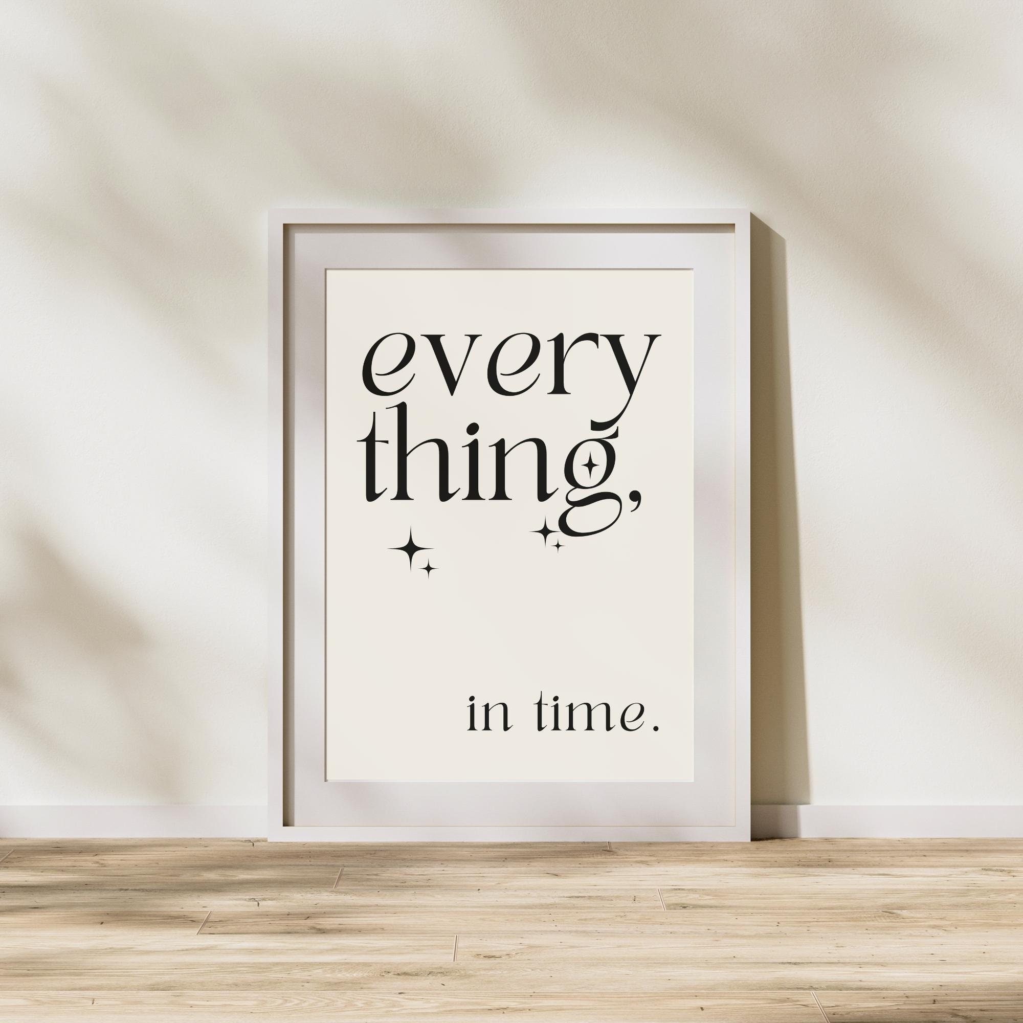 Everything in Time Boho Aesthetic Wall Art Print Classic Typography ...