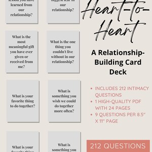 Heart to Heart: A Relationship-building Card Deck | for Couples | 212 ...