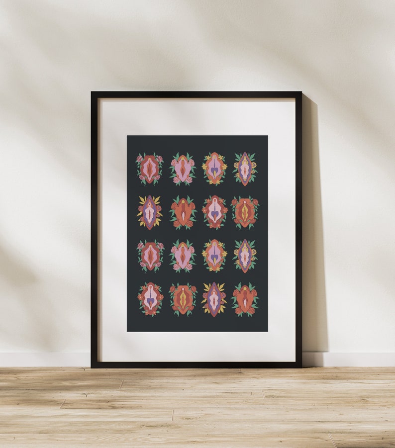 Flower Blessing Vulva Wall Art | Set of 3 Prints | Womb Healing ...