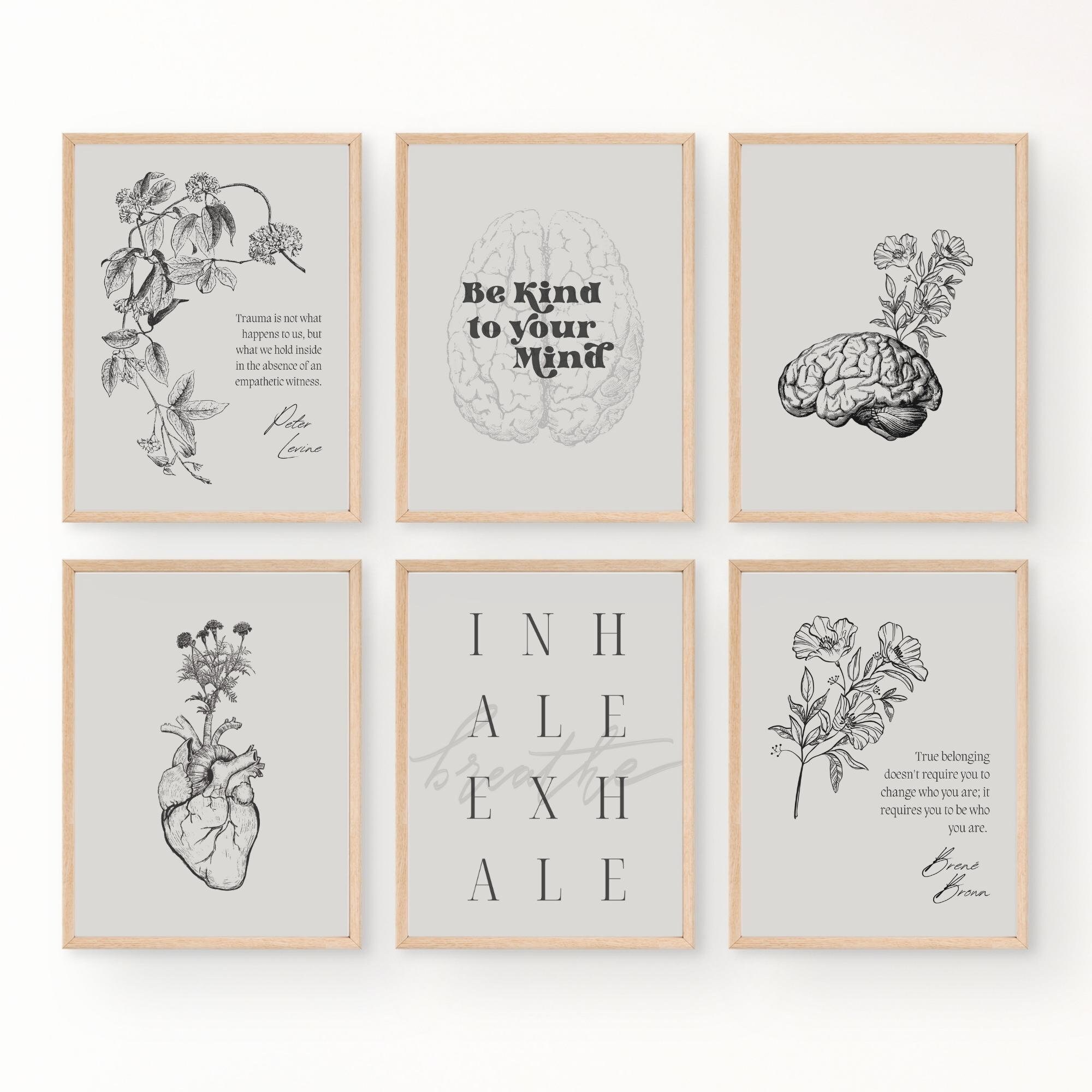 Set of 6 Botanical Therapy Office Prints Office Wall Art - Etsy