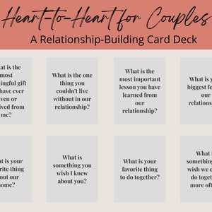 Heart to Heart: A Relationship-building Card Deck for - Etsy