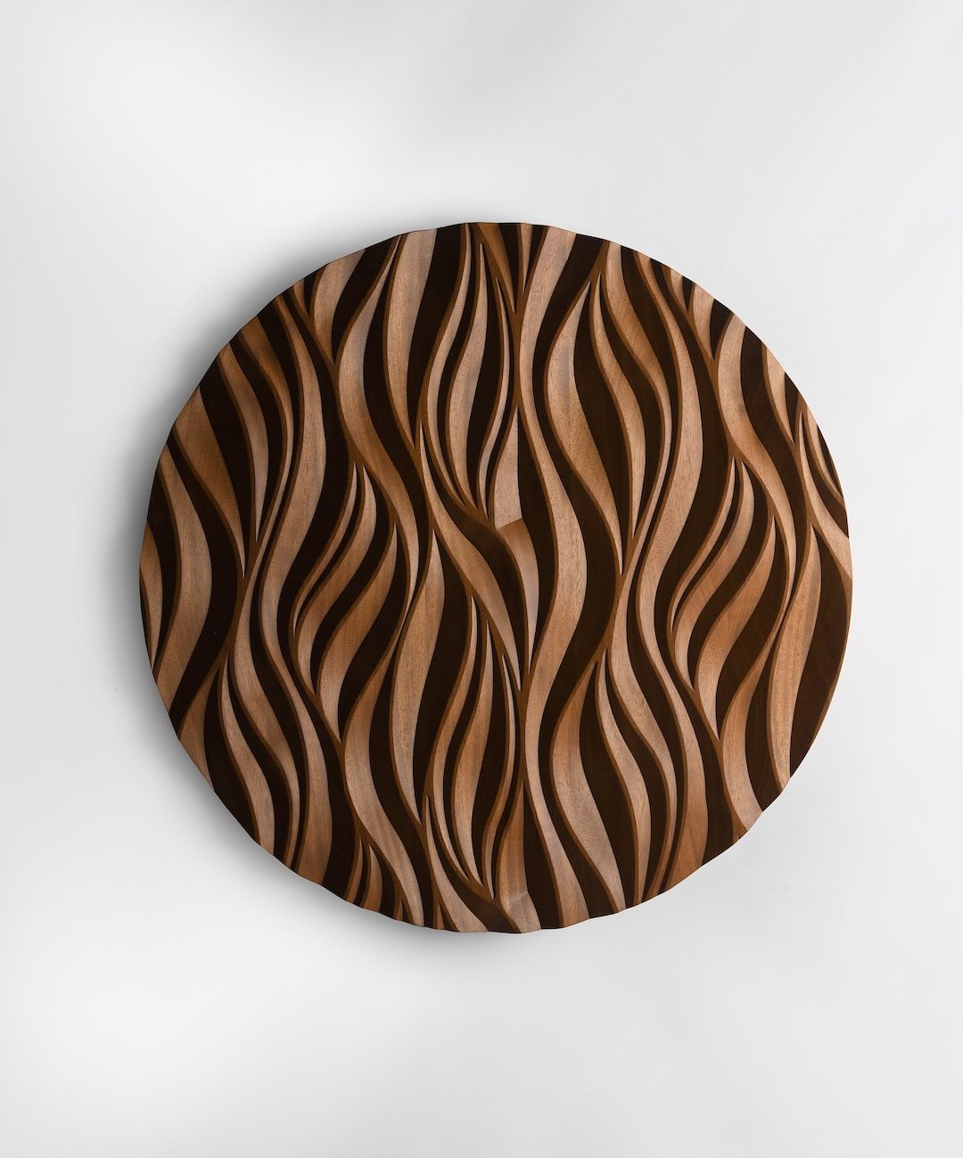 Round Wood Wall Sculpture Wall Decoration With Abstract Design ...