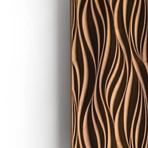 Iroko Wood Acoustic Wall Panel: 3D Geometric Wave Design - Etsy