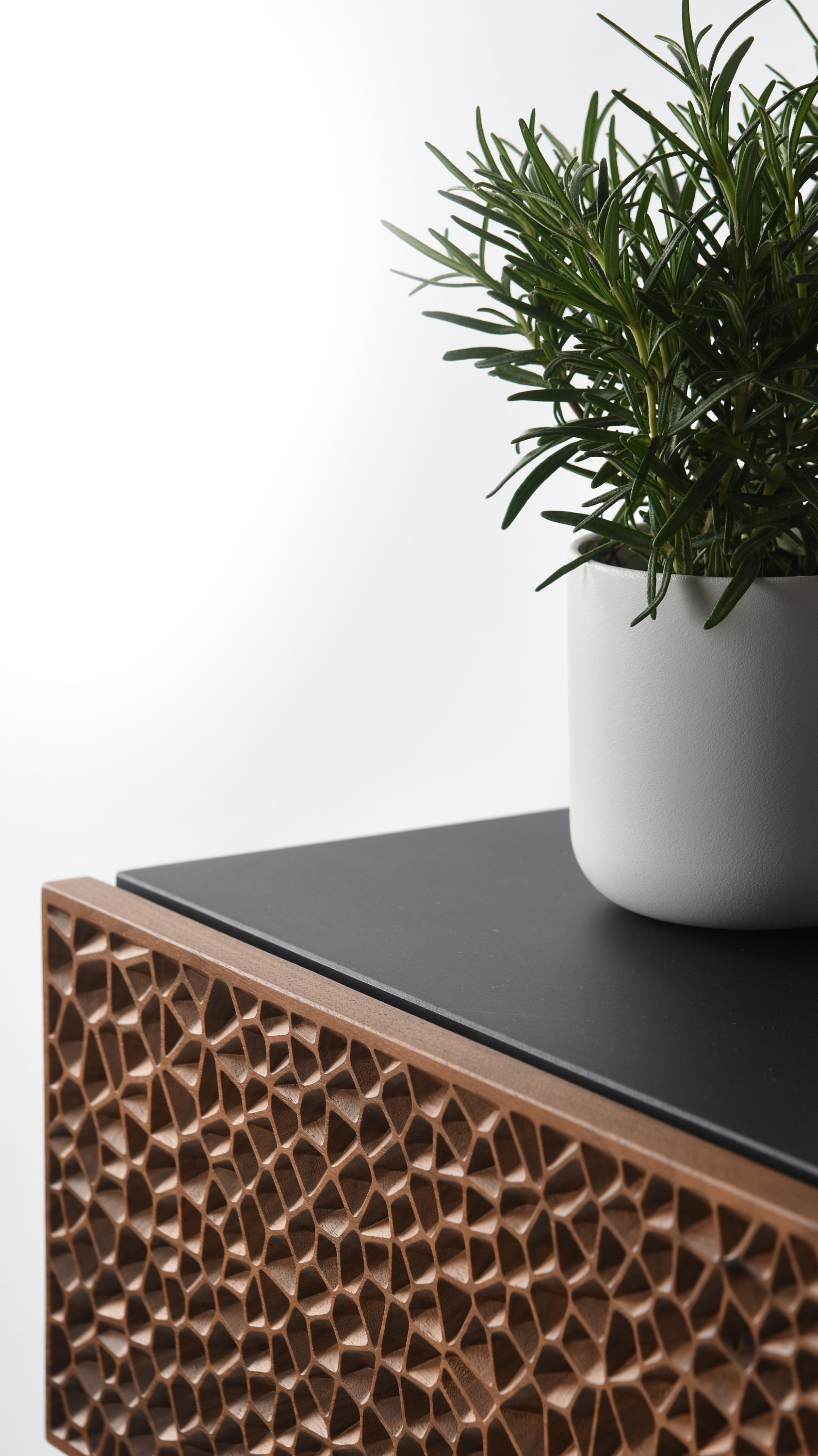 Hallway Table: Modern Floating Console, Walnut & Black With 1 Drawer ...