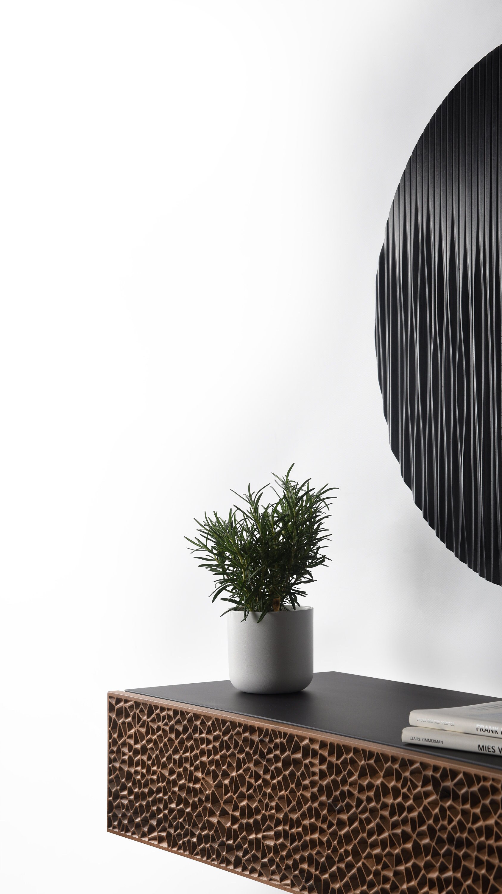 Hallway Table: Modern Floating Console, Walnut & Black With 1 Drawer ...