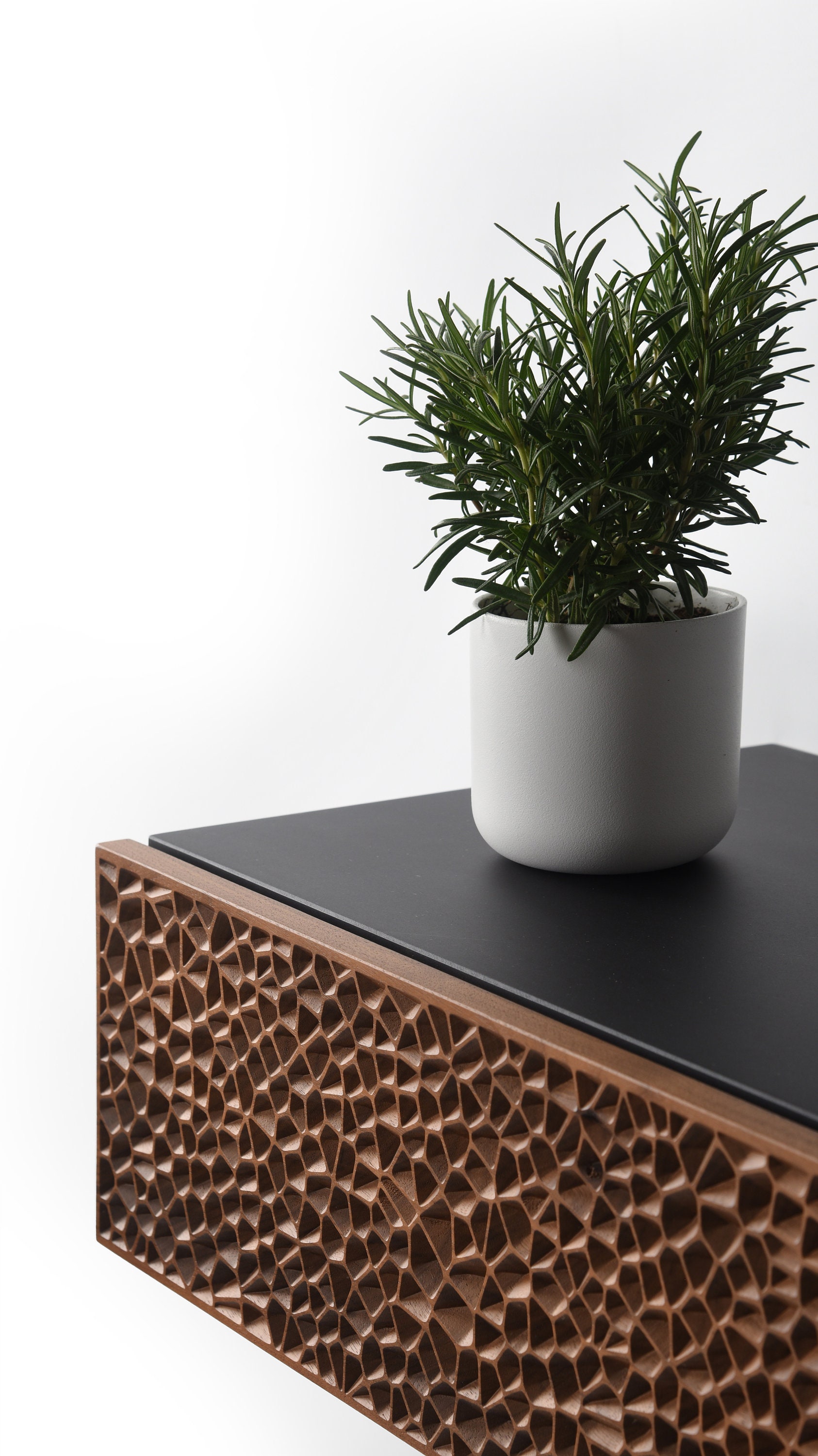 Hallway Table: Modern Floating Console, Walnut & Black With 1 Drawer ...