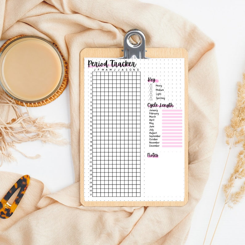 Period Tracker Cycle Tracker Printable Menstrual Cycle Period Journal ...