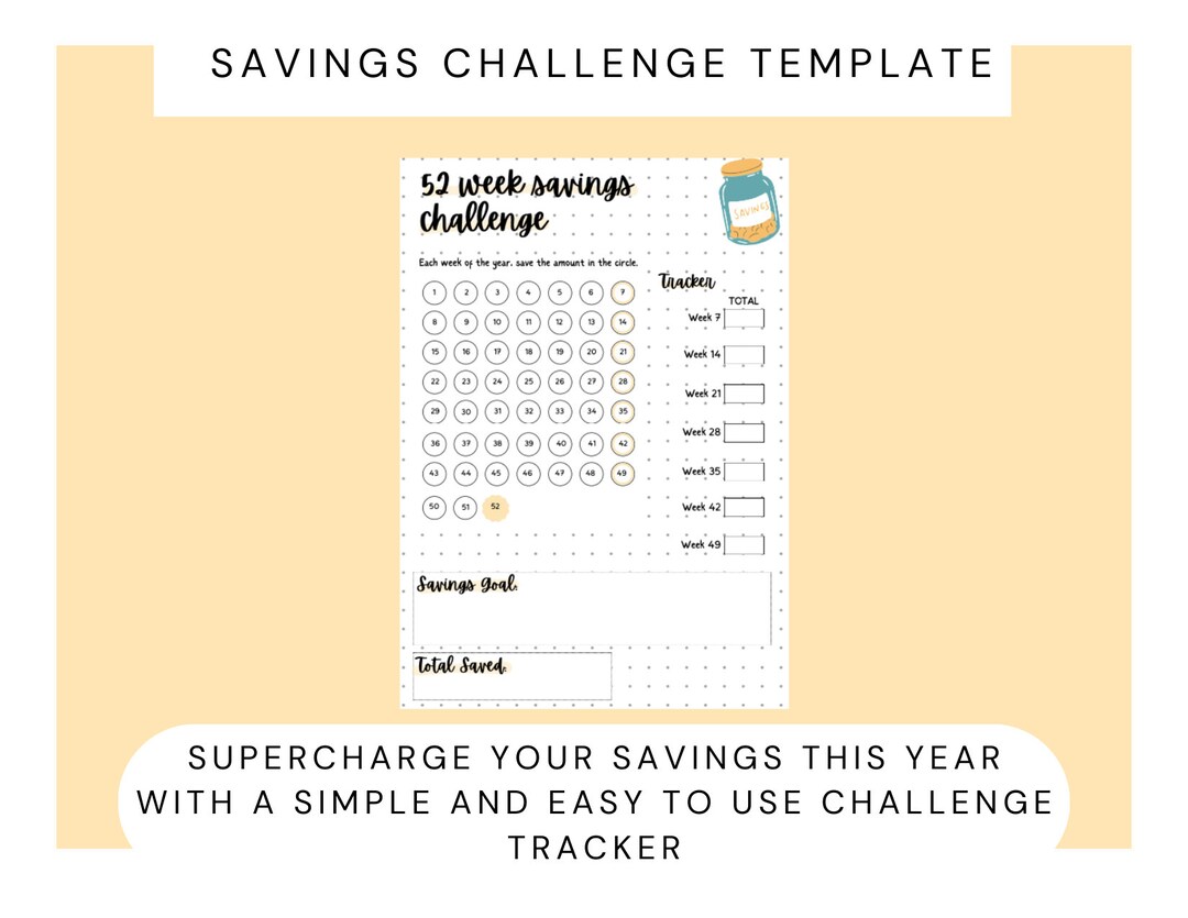 Savings Challenge Printable PDF 52 Week Challenge Money Planning ...