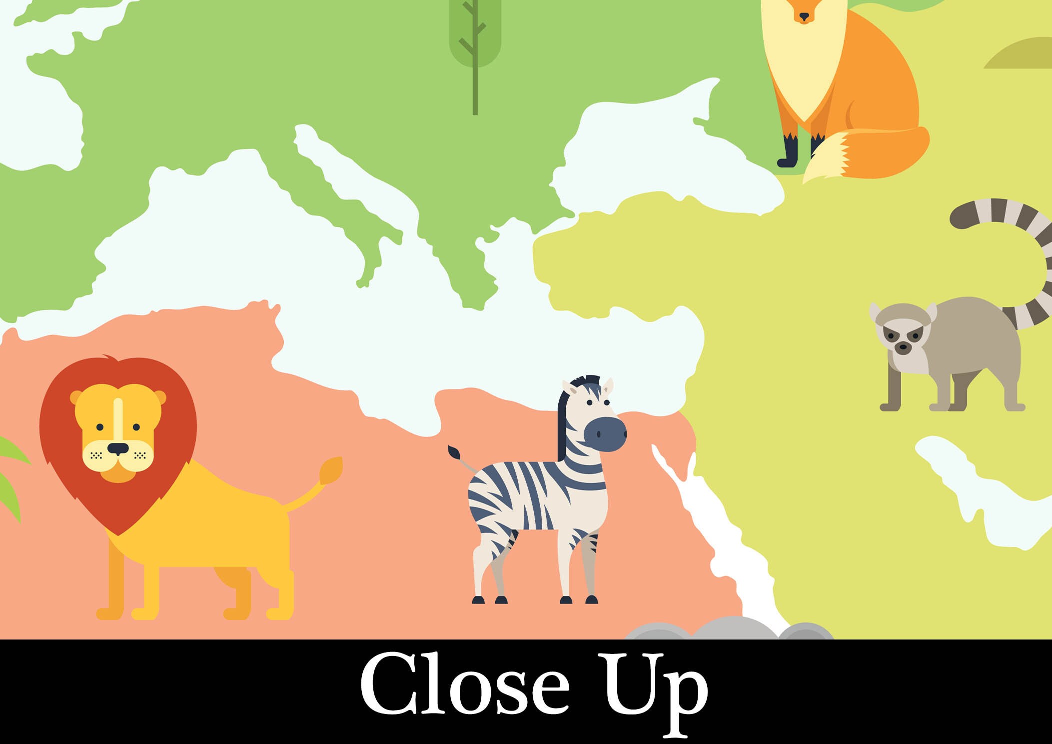 Safari World Map Wallpaper, Removable Nursery Jungle Mural Wallpaper ...