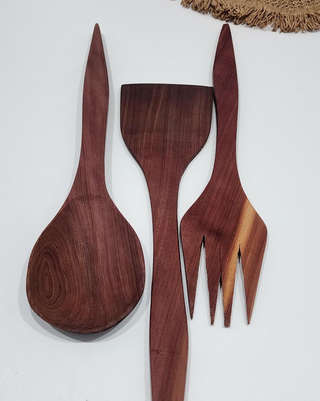 Set of 3 Utensil , Made in Moroccan From 100% Juniper , for Cooking ...