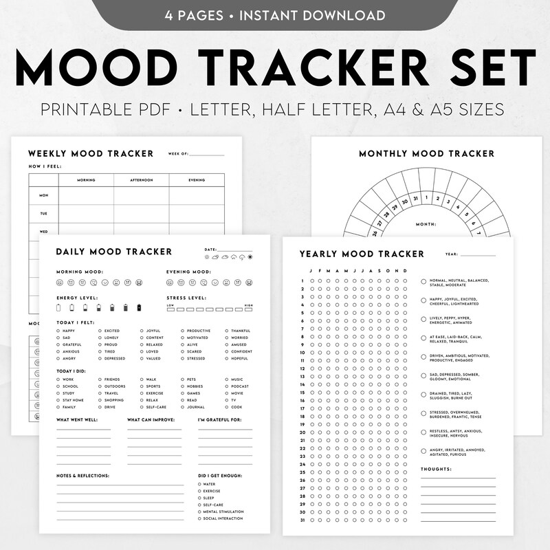 Weekly Mood Tracker - Etsy