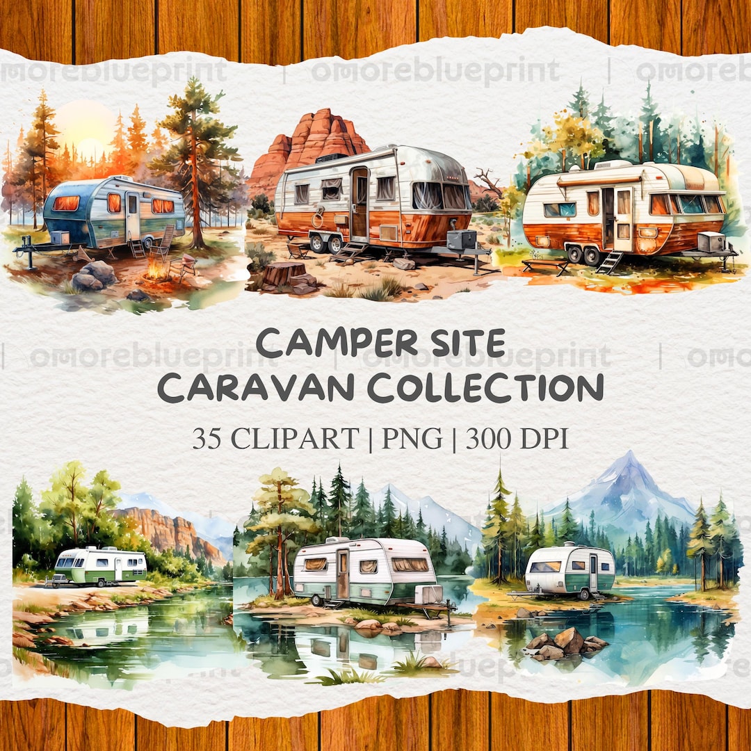 Vintage RV Clipart: Nature Camping Illustrations (digital Download) - Etsy