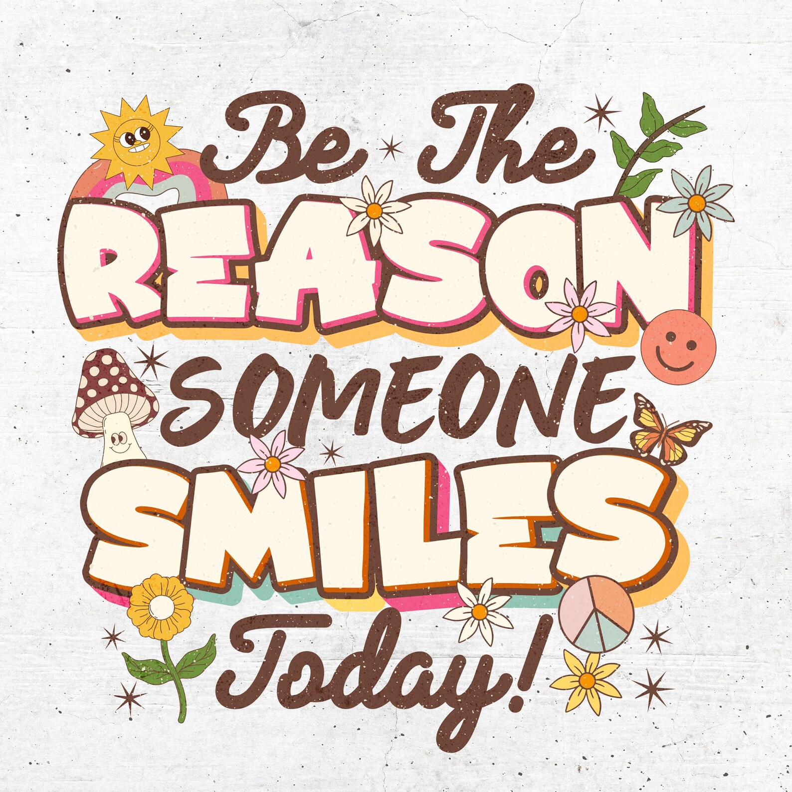 Retro Groovy Positive Quote SVG PNG: Inspirational Design (digital ...