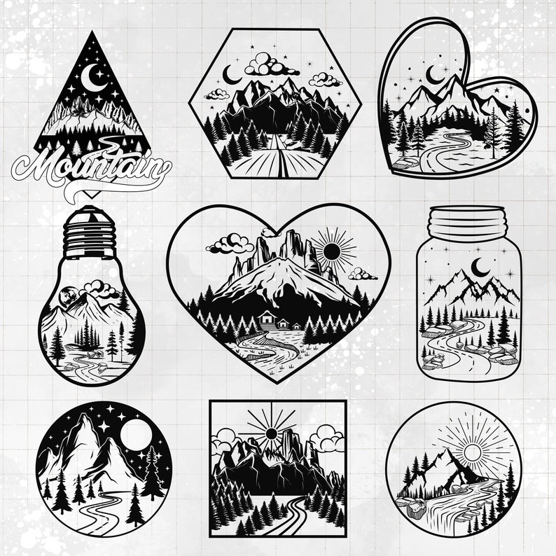 Peaks and Perspectives: Mountain Peaks in Dynamic Frames SVG Bundle ...