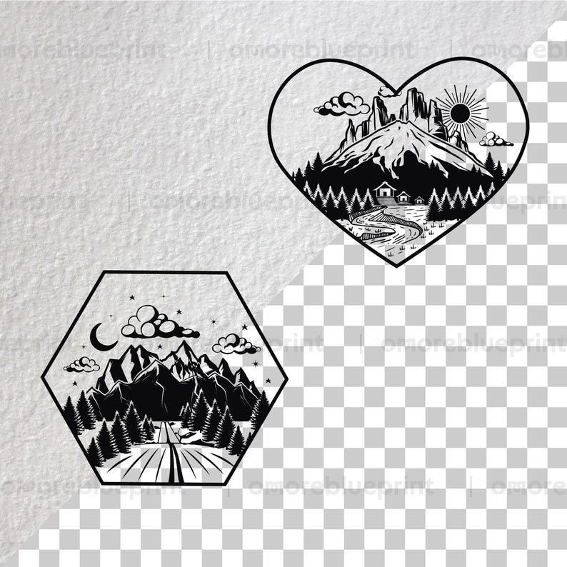 Peaks and Perspectives: Mountain Peaks in Dynamic Frames, Outdoor SVG ...