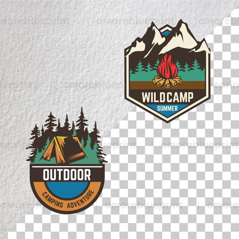 Adventure Camp Emblem Collection: Outdoor Badge & Sticker Graphics ...