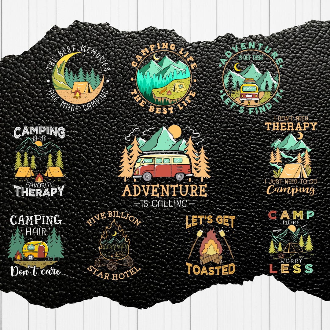 Camping PNG Clipart Bundle: Outdoor Adventure Graphics (digital ...