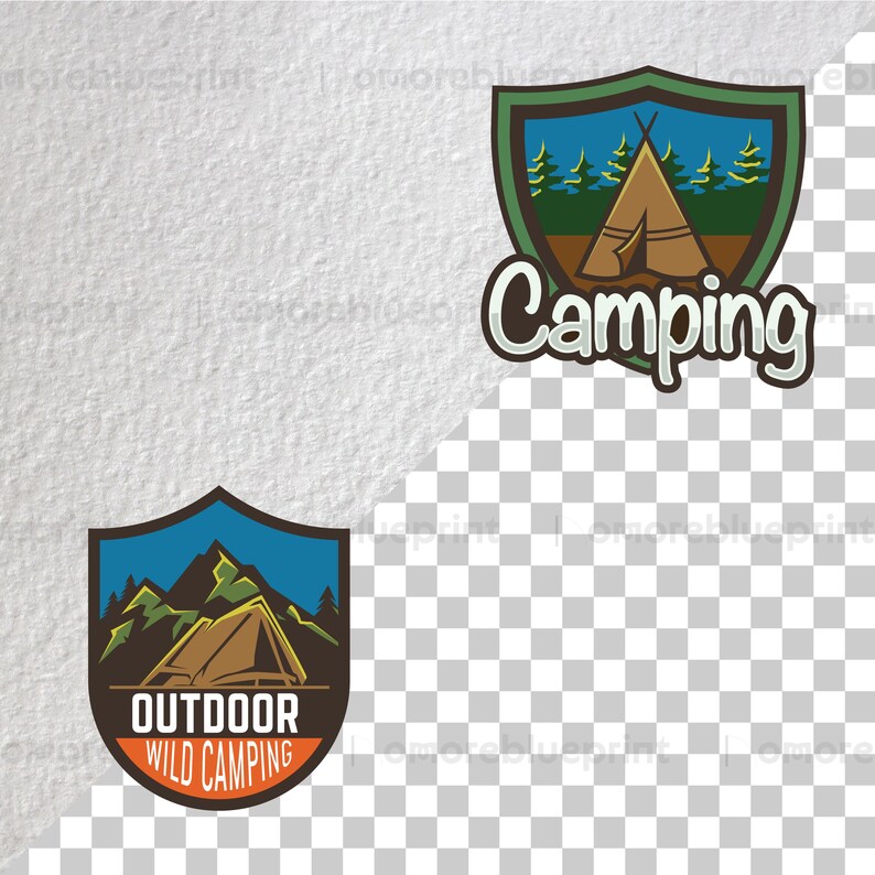 Adventure Camp Emblem Collection: Outdoor Badge & Sticker Graphics ...