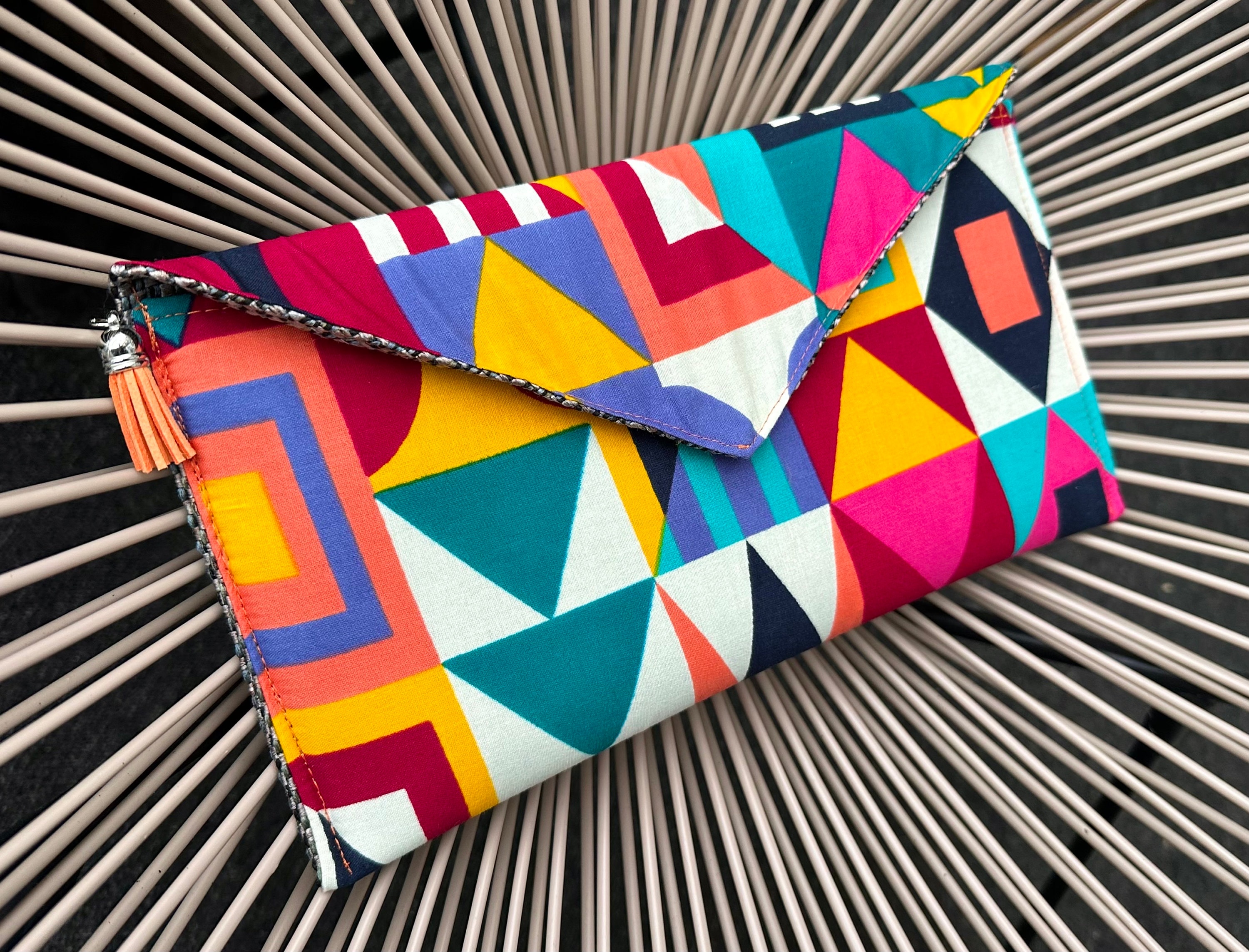 Colourful Clutch Bag. Wristlet Clutch. Vintage Clutch Bag. Quirky ...