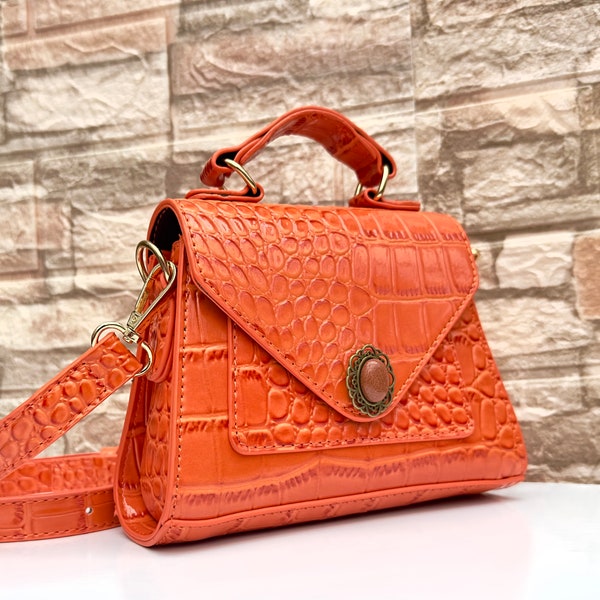 Orange Handbag - Etsy
