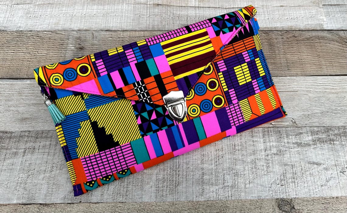 Colourful Clutch Bag. Wristlet Clutch. Vintage Clutch Bag. Quirky ...