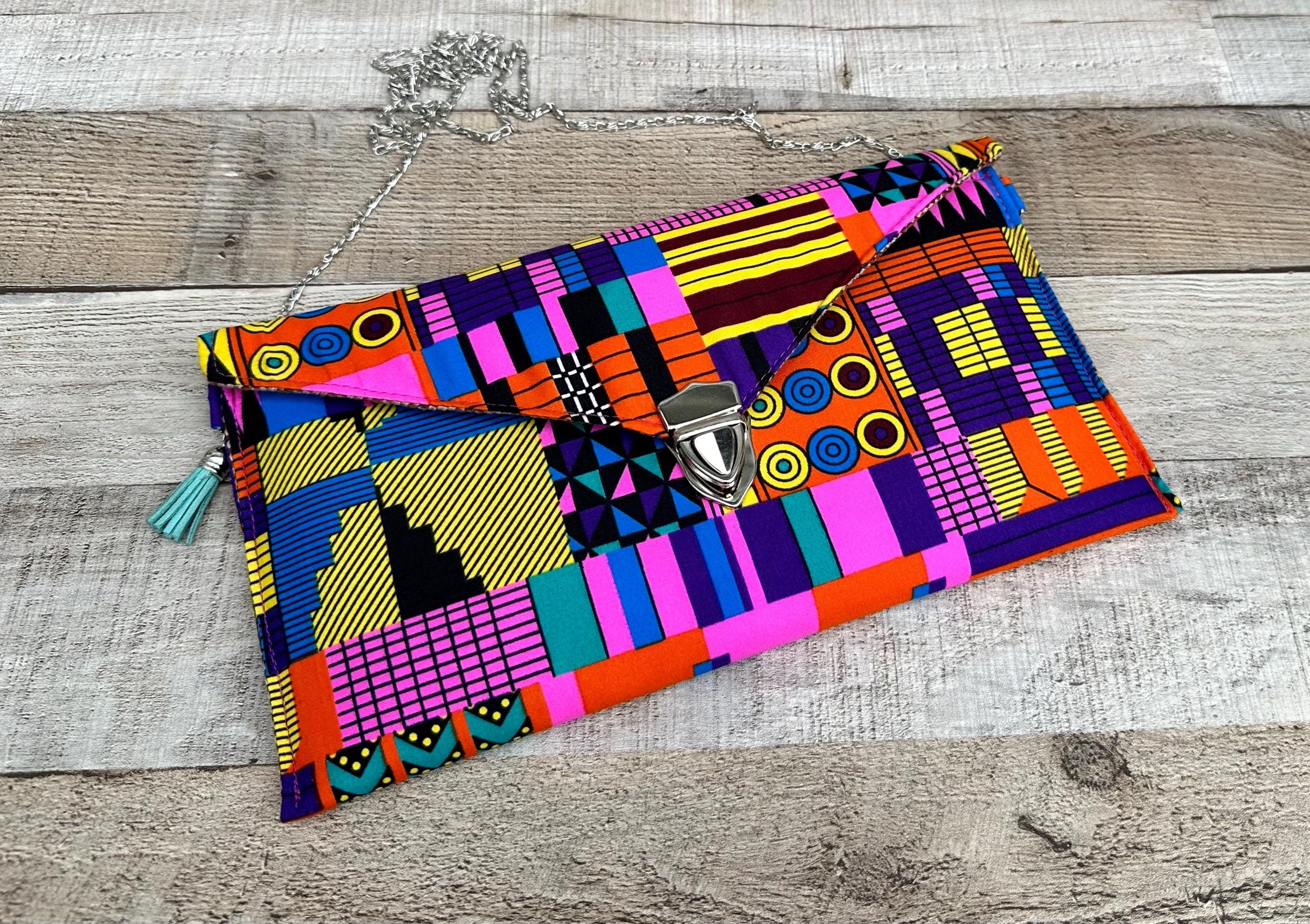 Colourful Clutch Bag. Wristlet Clutch. Vintage Clutch Bag. Quirky ...