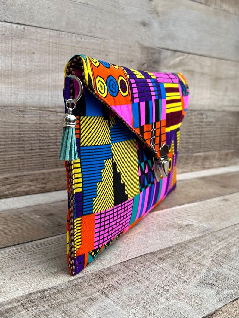 Colourful Clutch Bag. Wristlet Clutch. Vintage Clutch Bag. Quirky ...