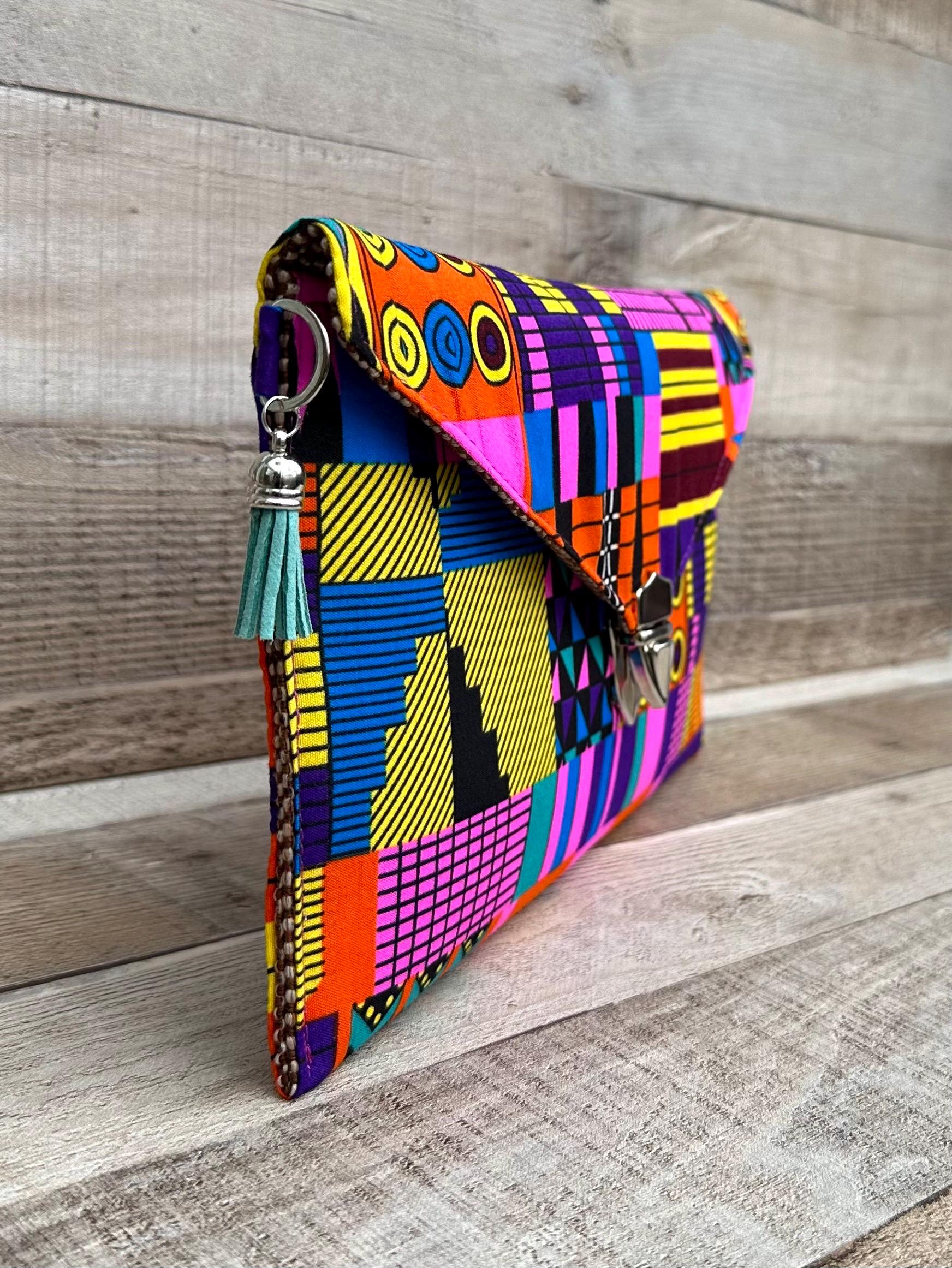 Colourful Clutch Bag. Wristlet Clutch. Vintage Clutch Bag. Quirky ...