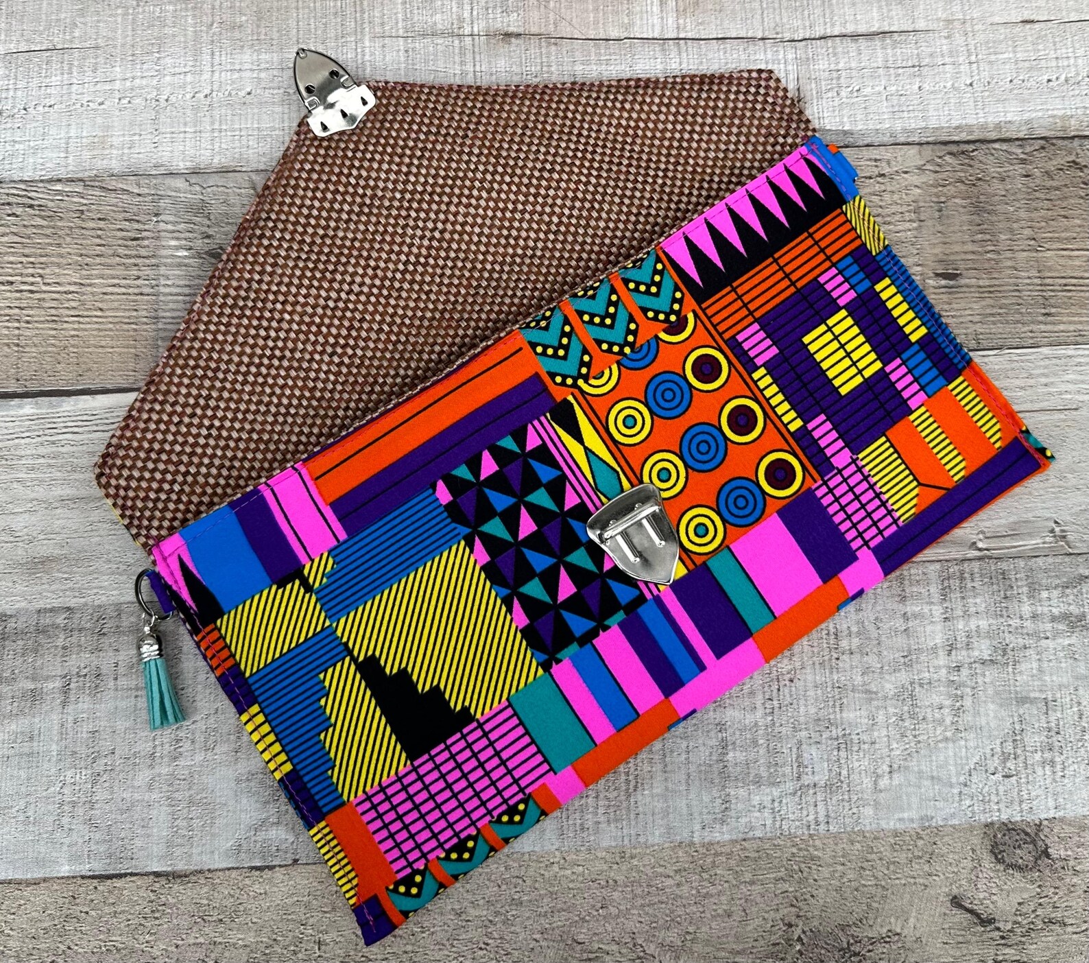 Colourful Clutch Bag. Wristlet Clutch. Vintage Clutch Bag. Quirky ...