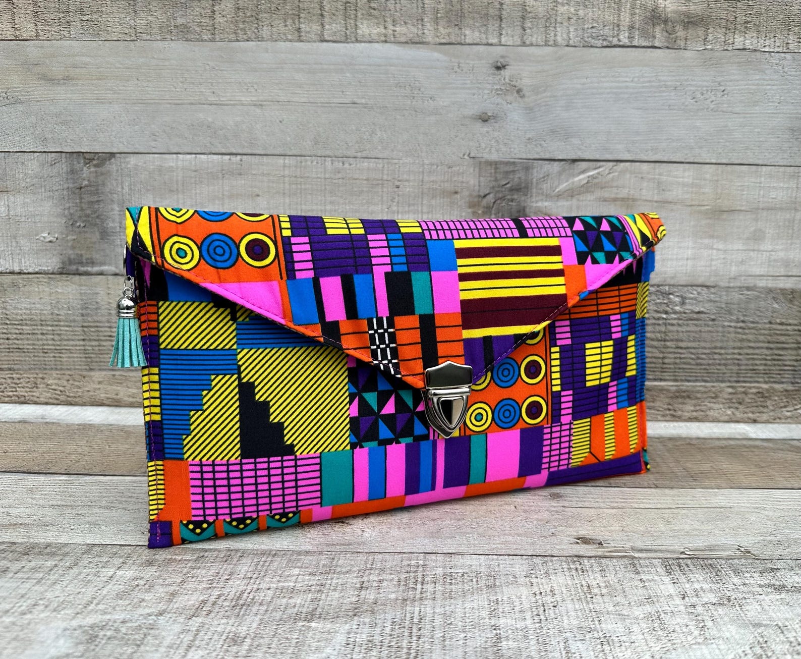 Colourful Clutch Bag. Wristlet Clutch. Vintage Clutch Bag. Quirky ...