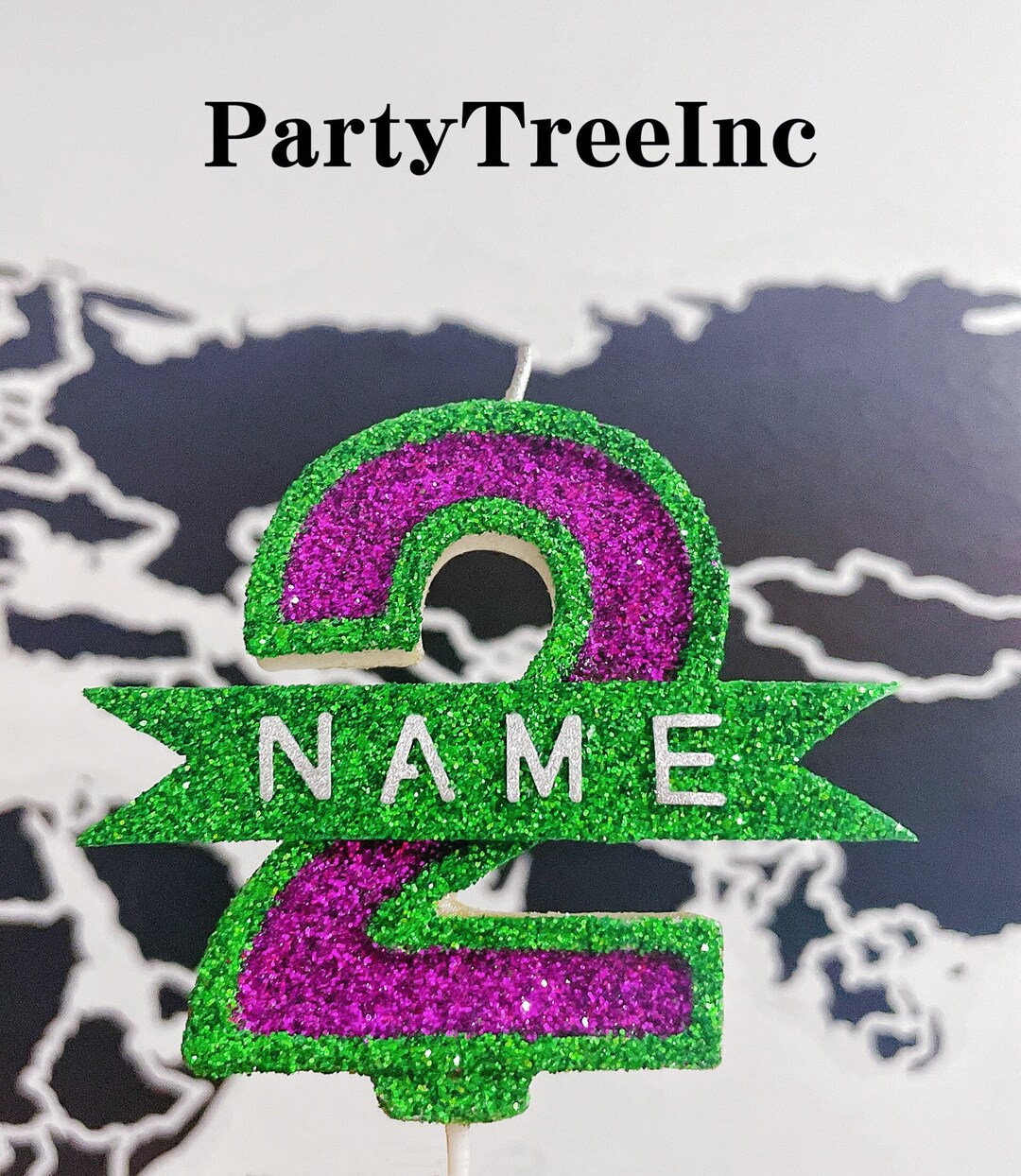 Personalized Name Birthday Candle ,first HB Party ,glitter Candle ...