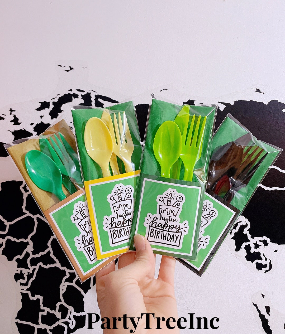 Personalized Birthday Party Cutlery Utensil Napkin party - Etsy