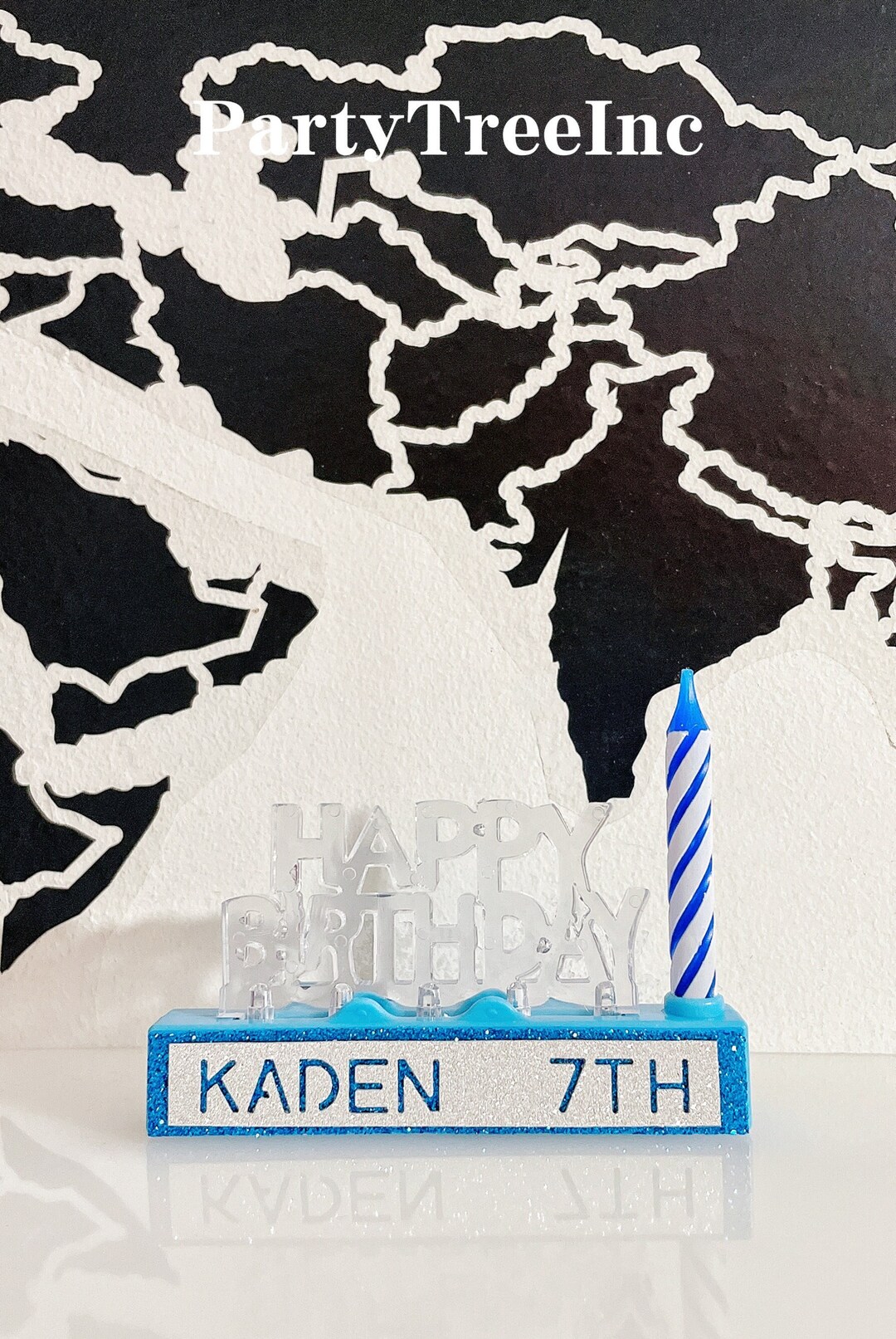 Personalized Name Birthday Candle ,first HB Party ,glitter Number ...