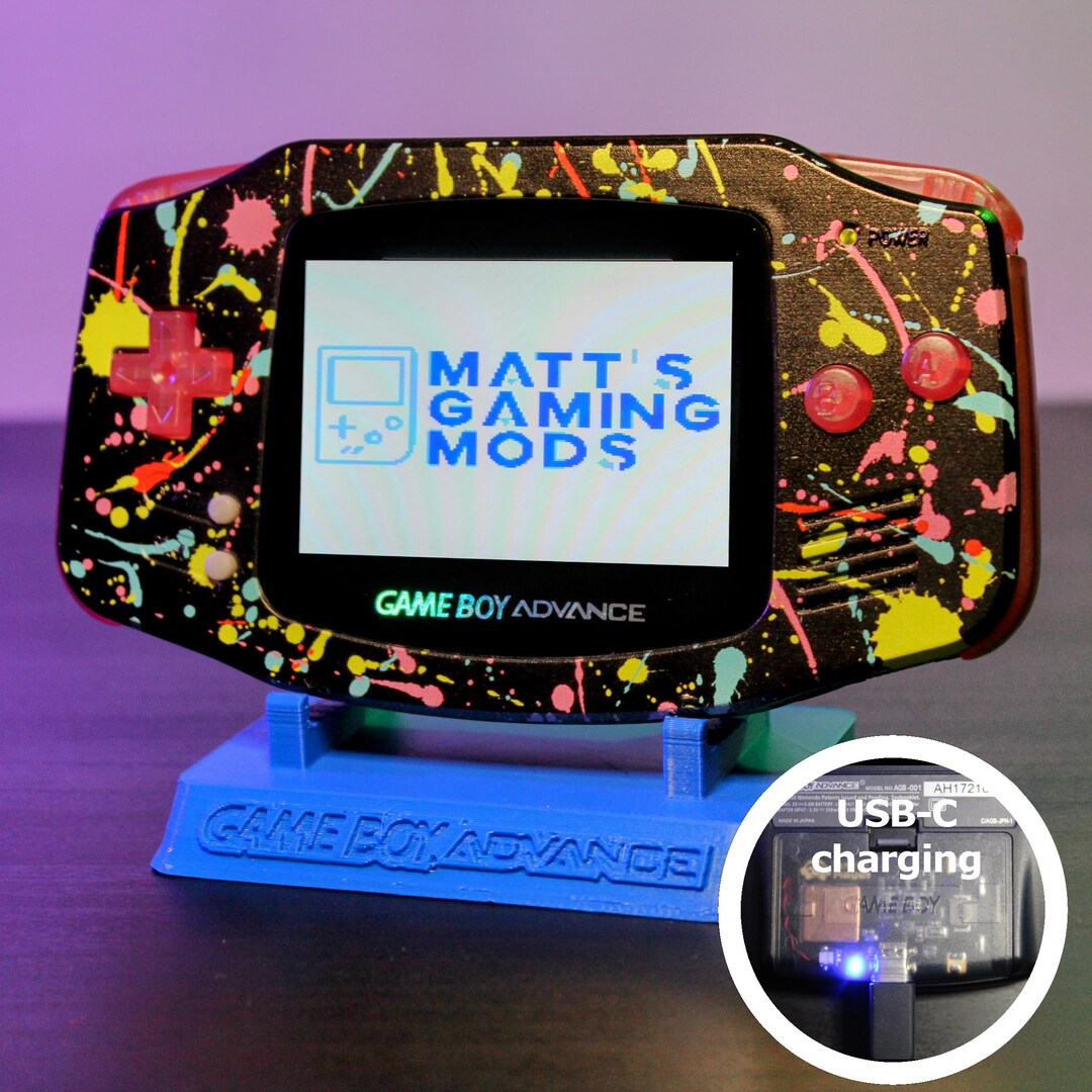 Modded Gameboy Advance Splash with USB-C Charging - Etsy