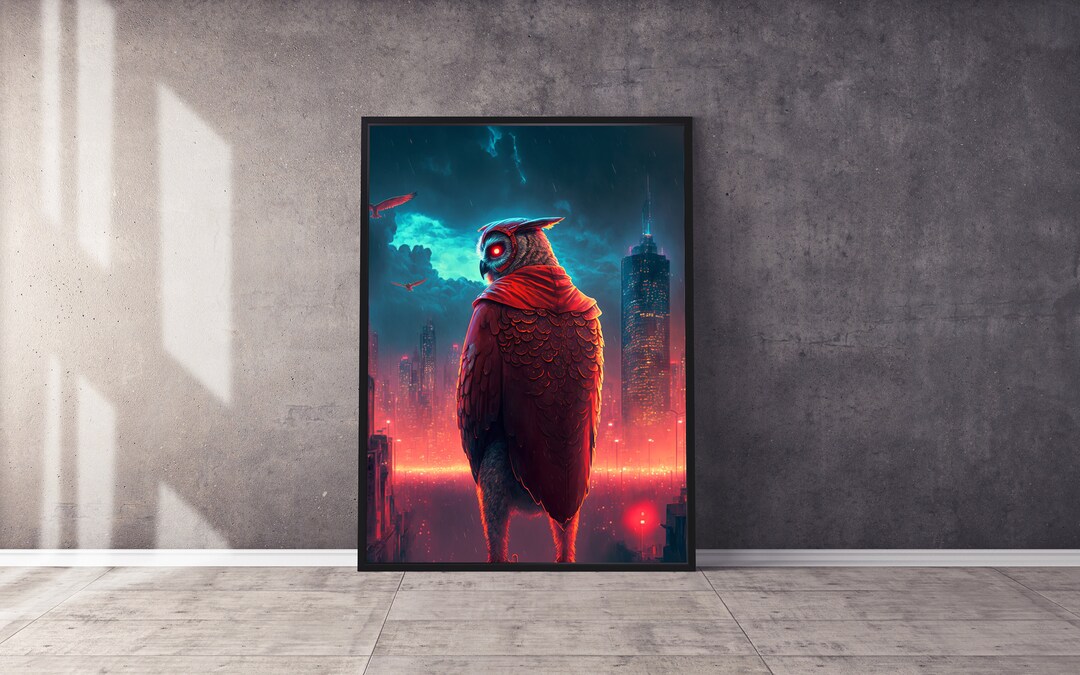 Printable CYBERPUNK OWL, Poster, Wall Art Painting/poster, ART ...