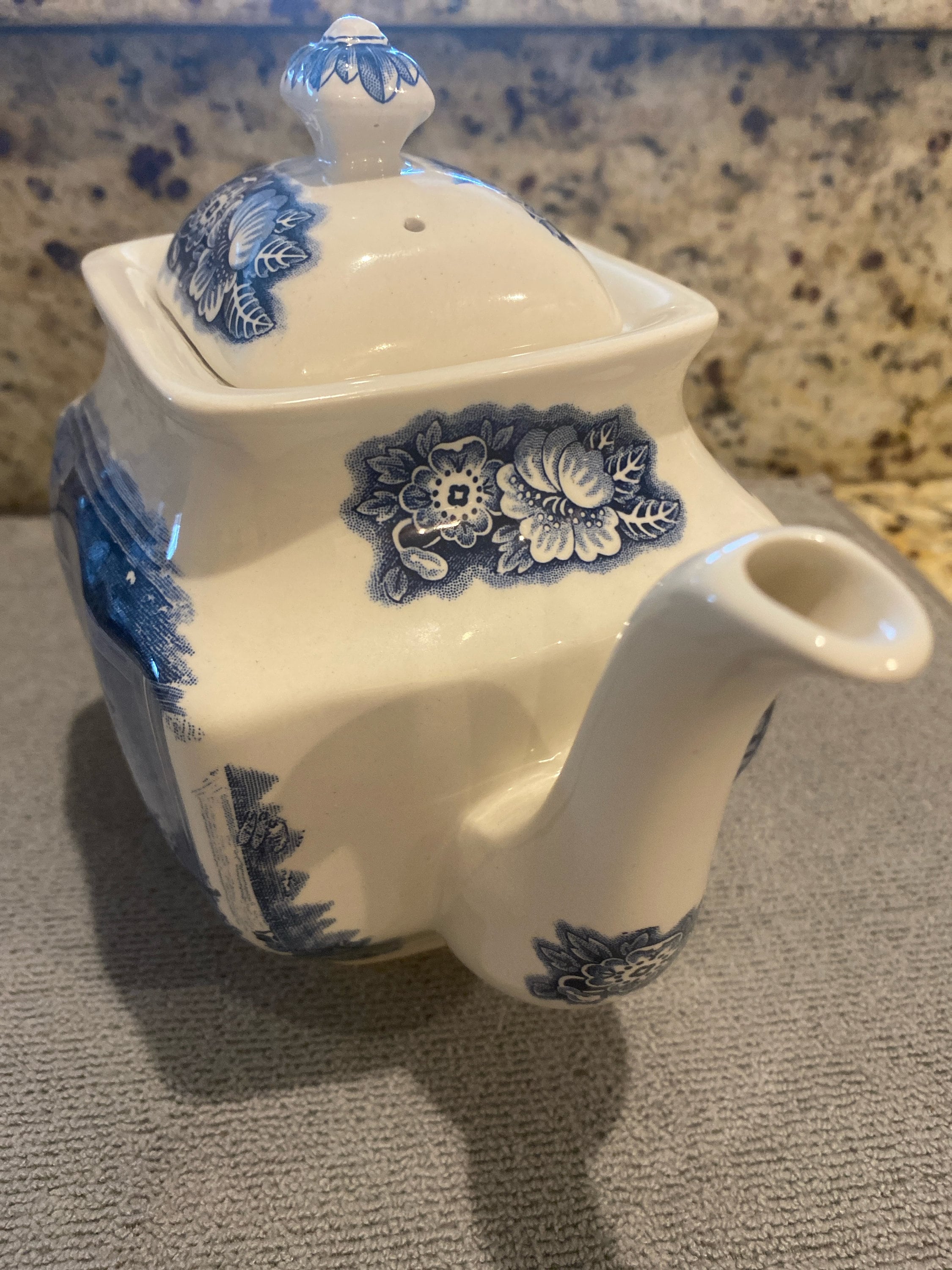 Staffordshire Liberty Blue Teapot Excellent Condition - Etsy