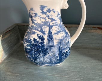 Liberty Blue Water/beverage Pitcher Staffordshire Vintage Blue and ...
