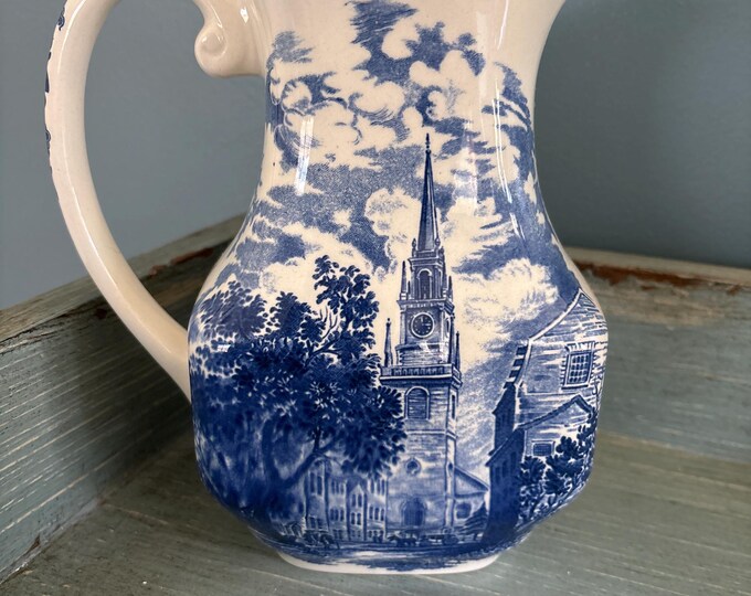Liberty Blue Water/beverage Pitcher Staffordshire Vintage Blue and ...