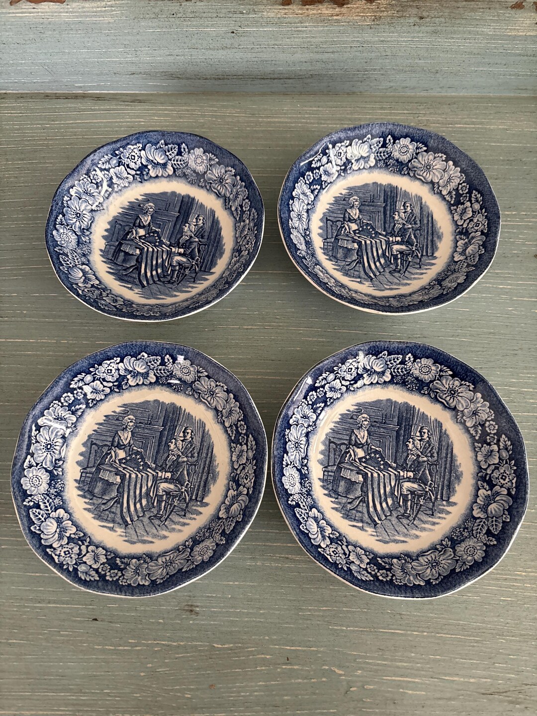 Liberty Blue 5" Fruit /dessert Bowl Staffordshire England - 4 Pieces - Etsy