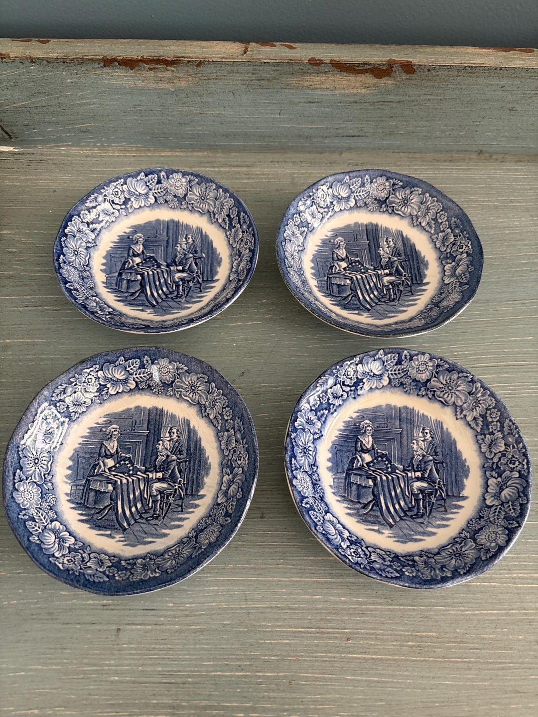 Liberty Blue 5" Fruit /dessert Bowl Staffordshire England - 4 Pieces - Etsy